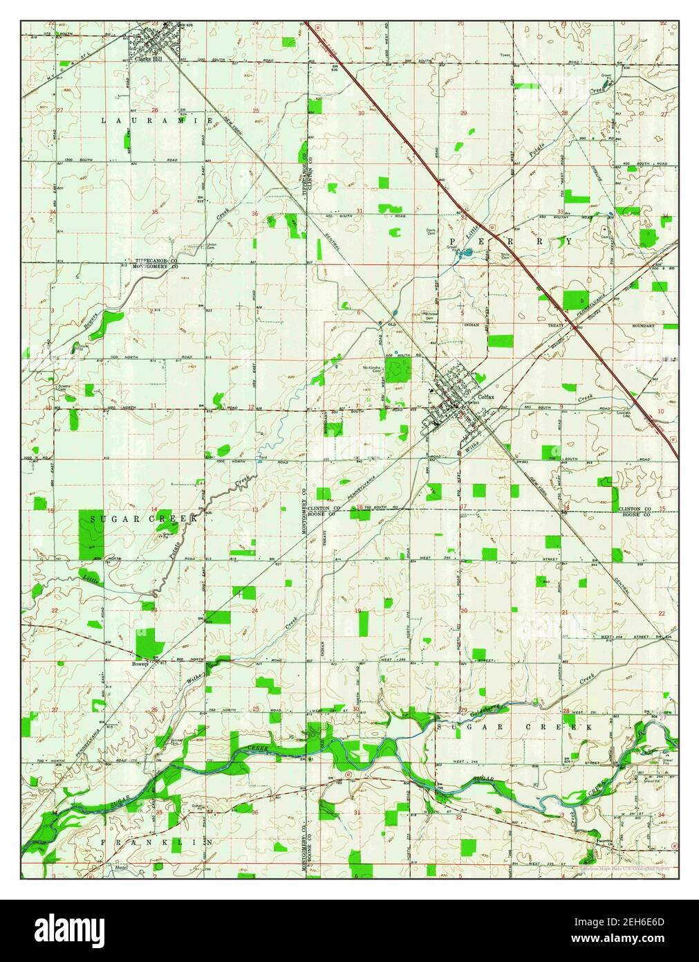 Colfax, Indiana, map 1962, 1:24000, United States of America by ...