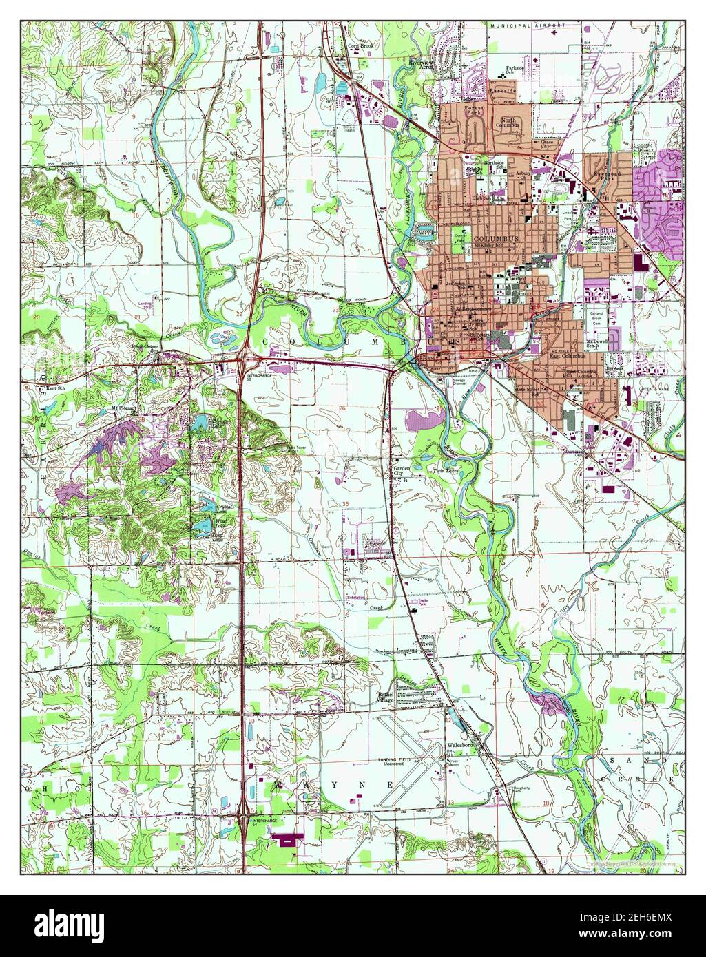 Columbus, Indiana, map 1962, 1:24000, United States of America by ...