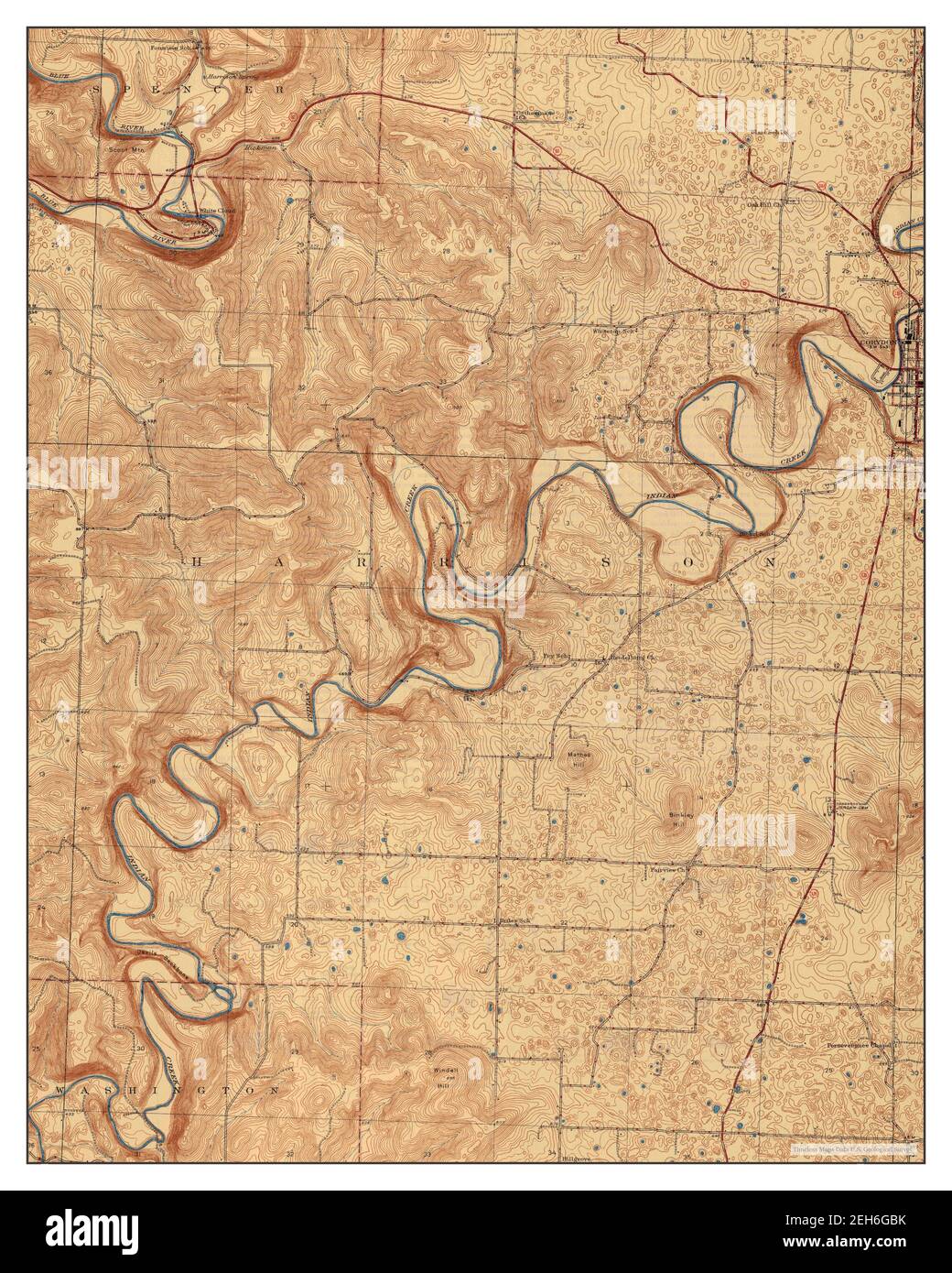 Corydon West, Indiana, map 1947, 1:24000, United States of America by ...