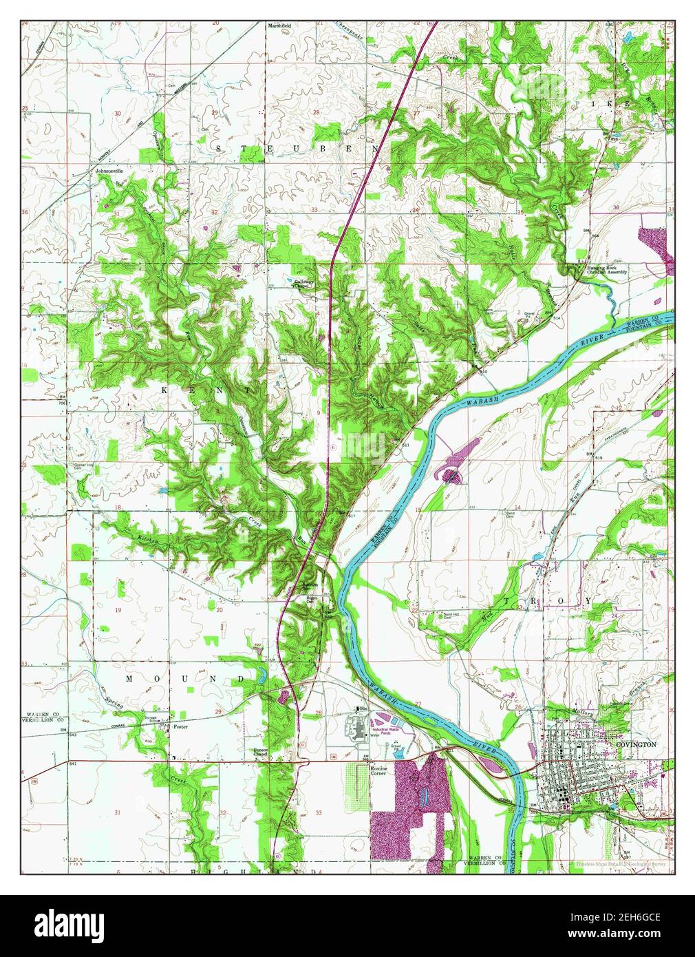 Covington Indiana Map High Resolution Stock Photography and Images - Alamy