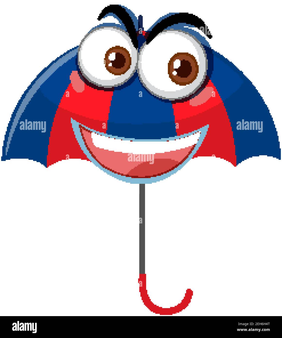 Umbrella with face expression on white background illustration Stock ...