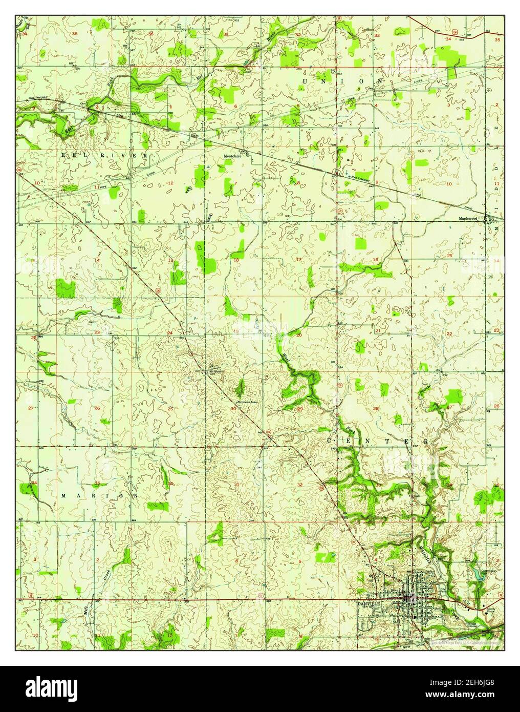 Danville, Indiana, map 1953, 1:24000, United States of America by ...