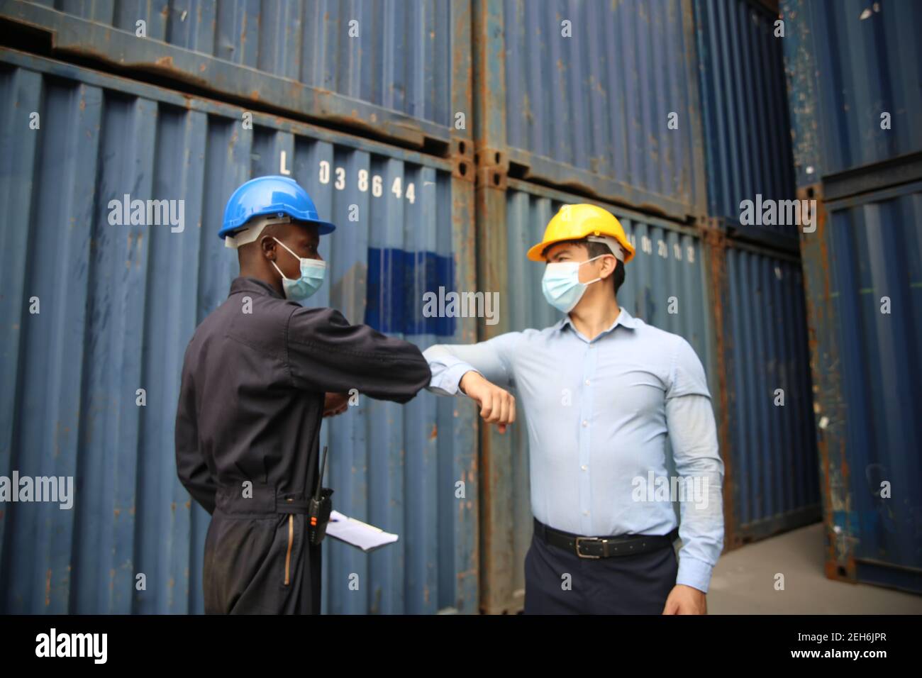 Factory industry worker working with face mask to prevent Covid-19 ...
