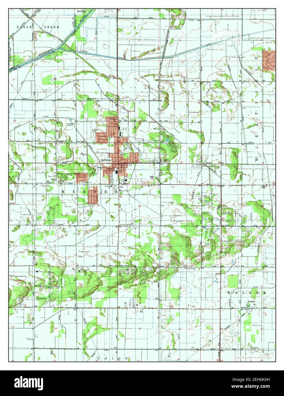 De Motte, Indiana, map 1992, 1:24000, United States of America by ...