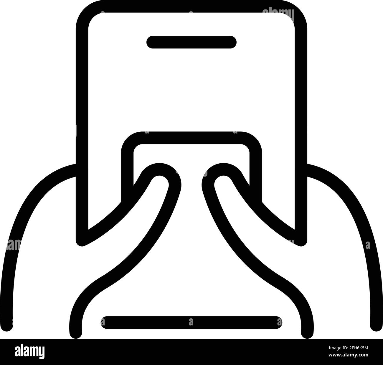 Learning on smartphone icon. Outline learning on smartphone vector icon ...