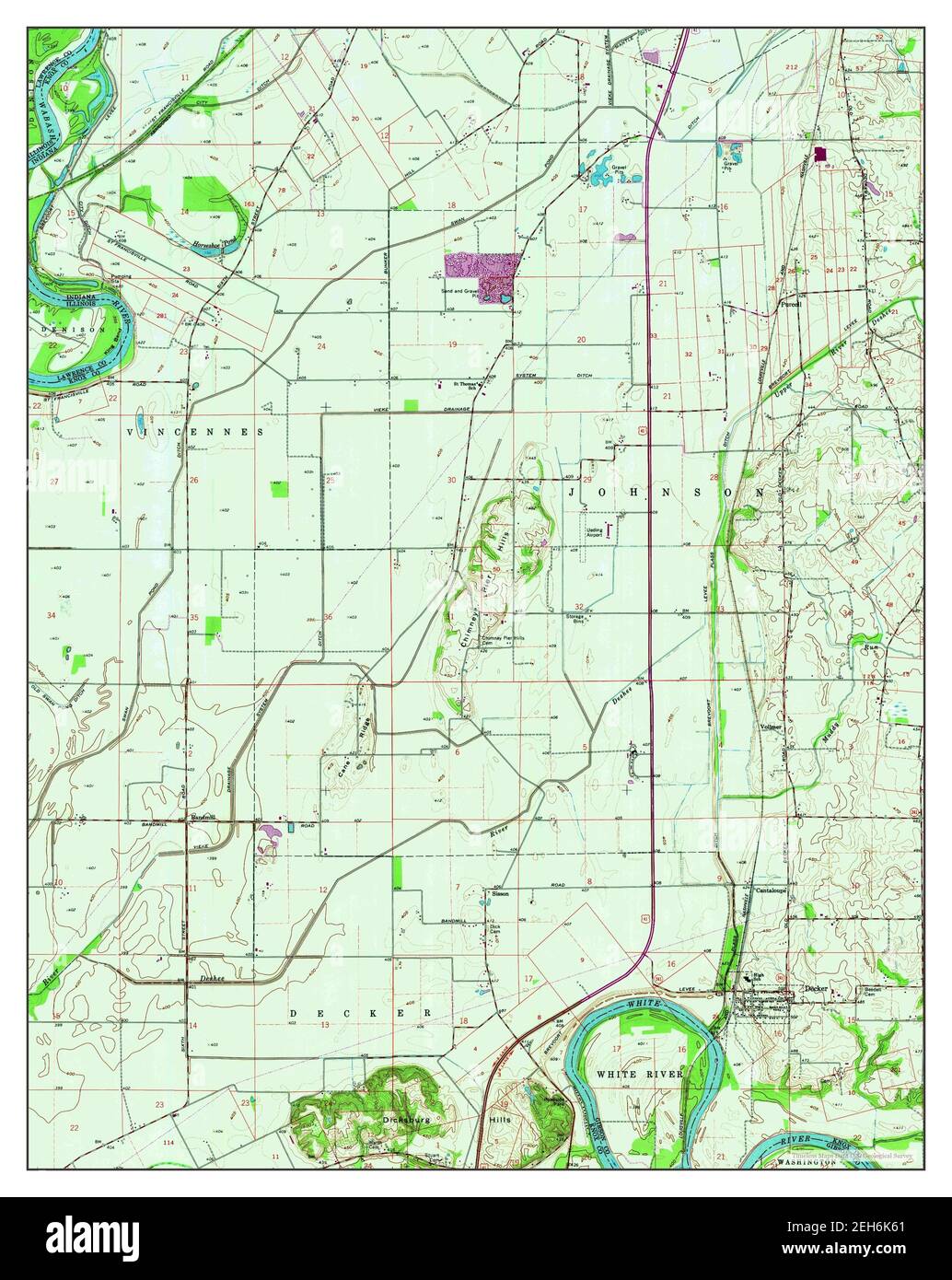 Decker, Indiana, map 1961, 1:24000, United States of America by ...