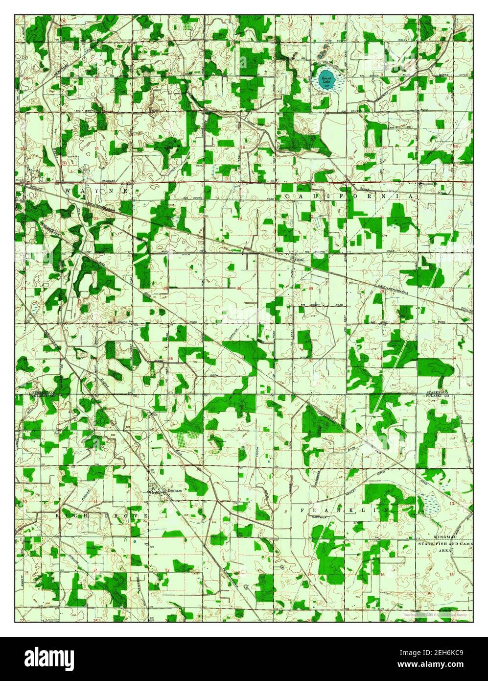 Denham, Indiana, map 1962, 1:24000, United States of America by ...