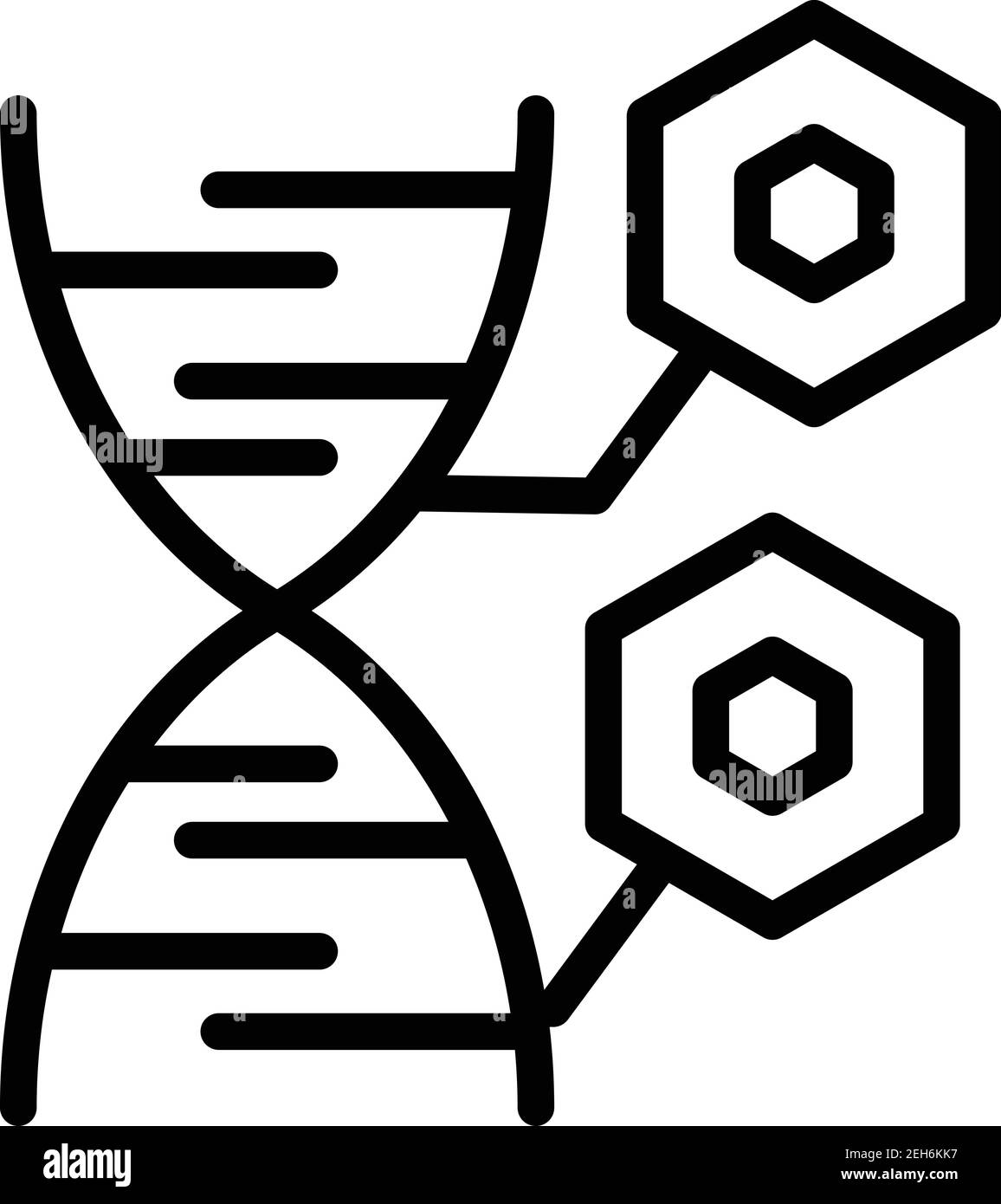 Structure of DNA icon. Outline structure of DNA vector icon for web ...
