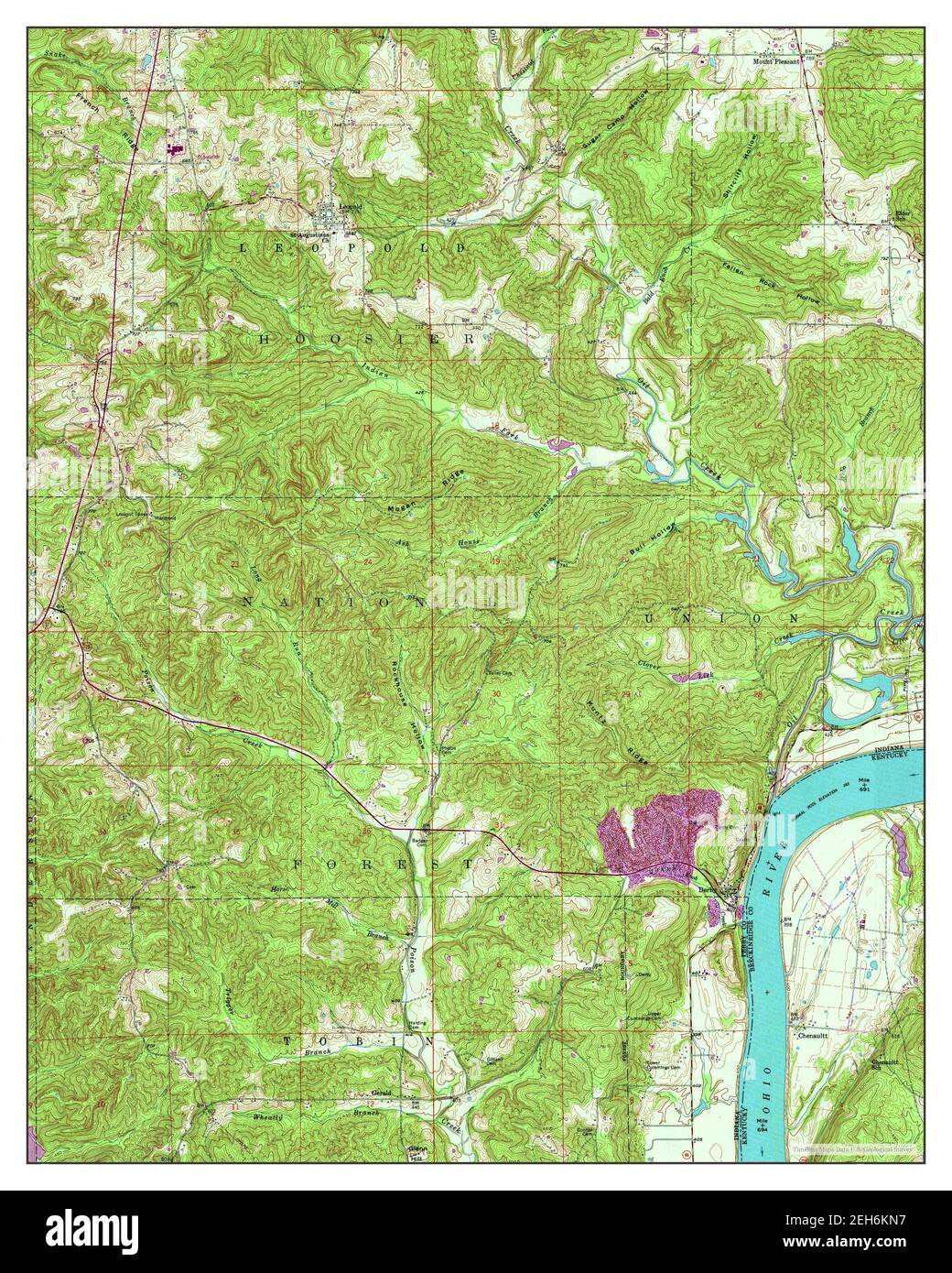 Derby, Indiana, map 1958, 1:24000, United States of America by Timeless ...