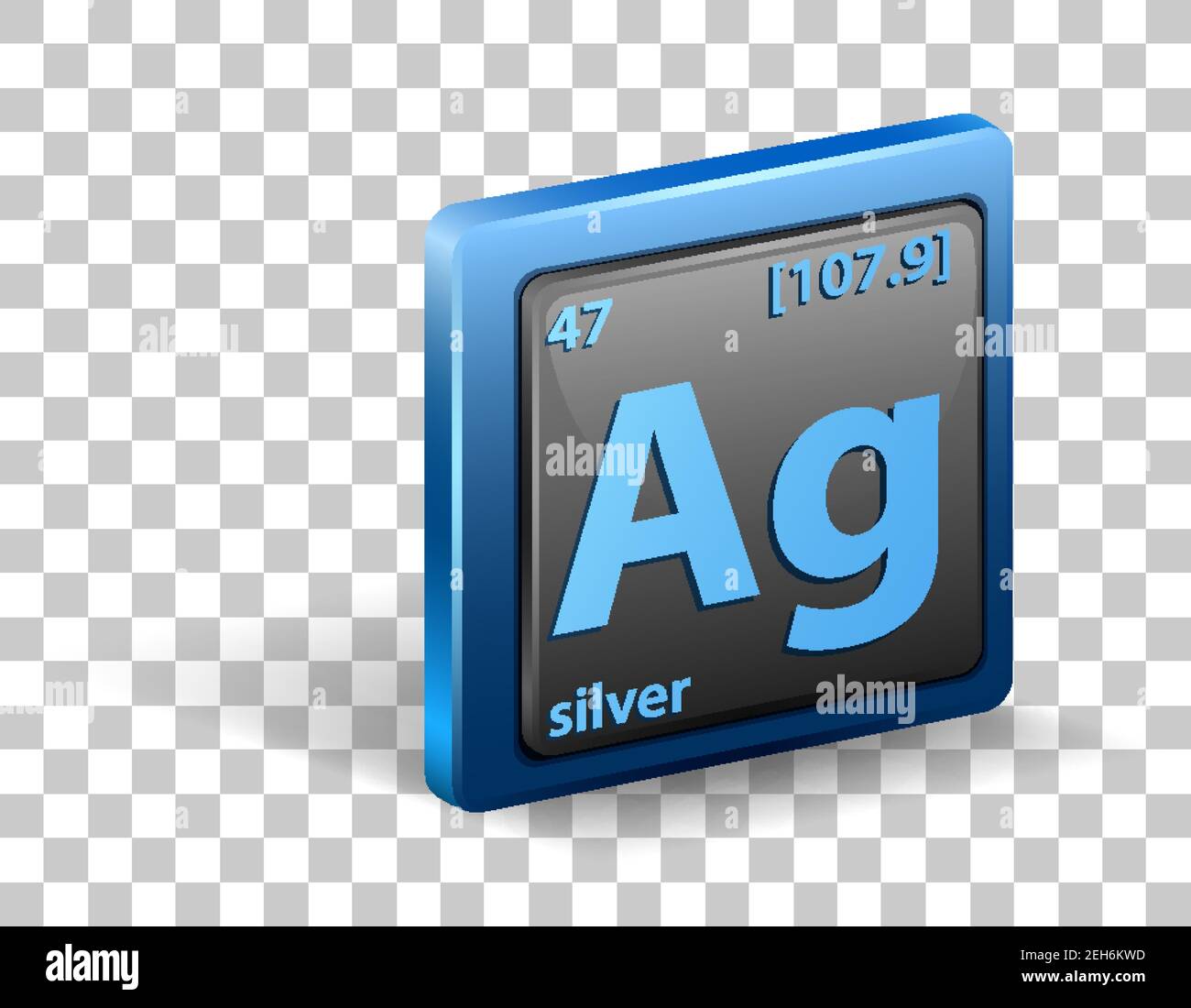 Silver chemical element. Chemical symbol with atomic number and atomic ...
