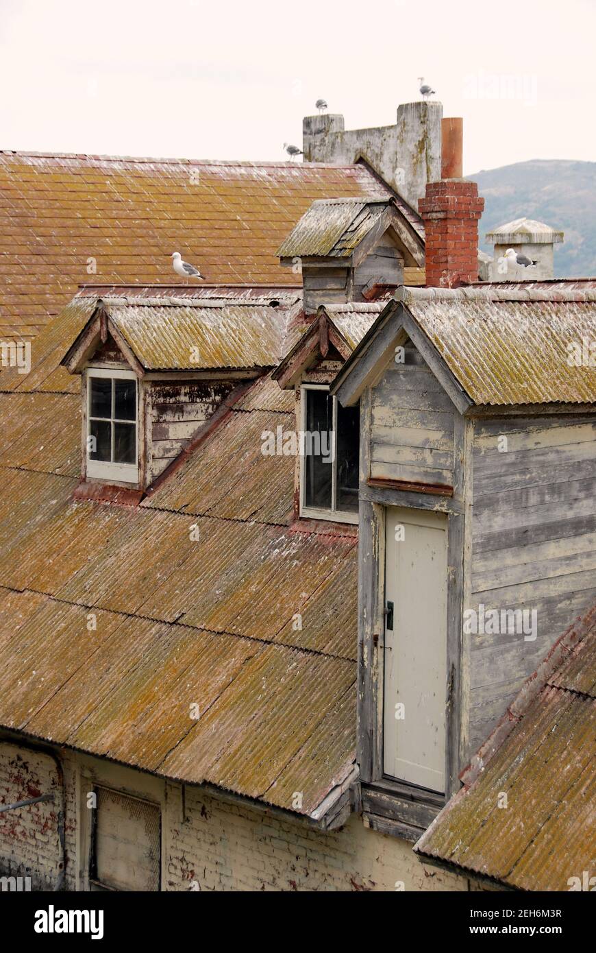 Rooftops and Windows at Alcatraz Stock Photo - Alamy