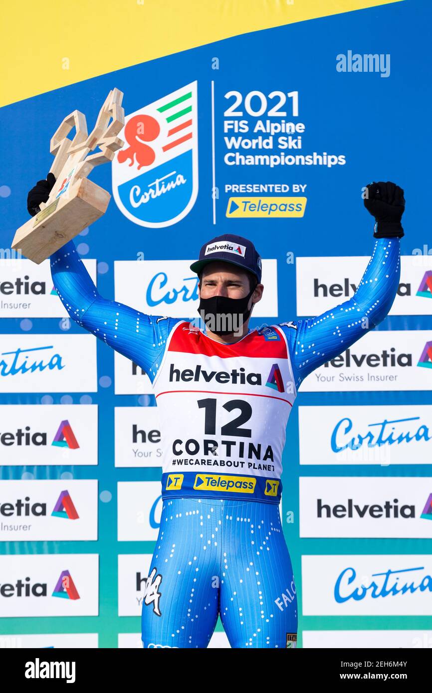 2/19/2021 - Luca De Aliprandini (ITA) on the podium during 2021 FIS ...