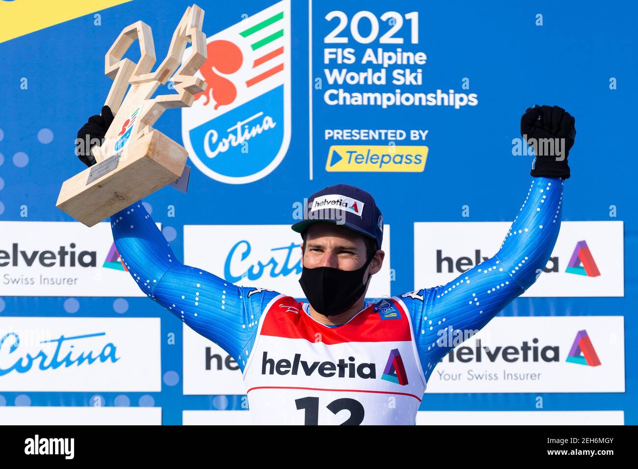 2/19/2021 - Luca De Aliprandini (ITA) on the podium during 2021 FIS ...