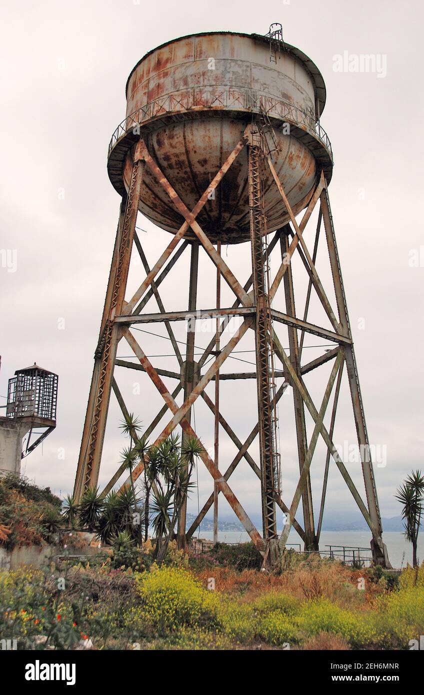 The Water Tower at Alcatraz, USA Stock Photo - Alamy