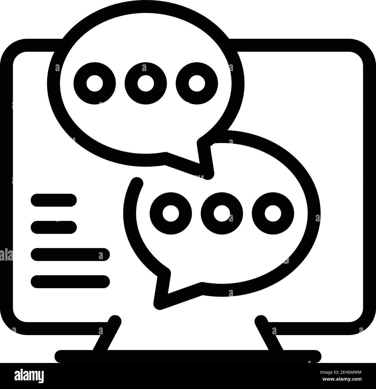 Interactive tv icon. Outline interactive tv vector icon for web design ...