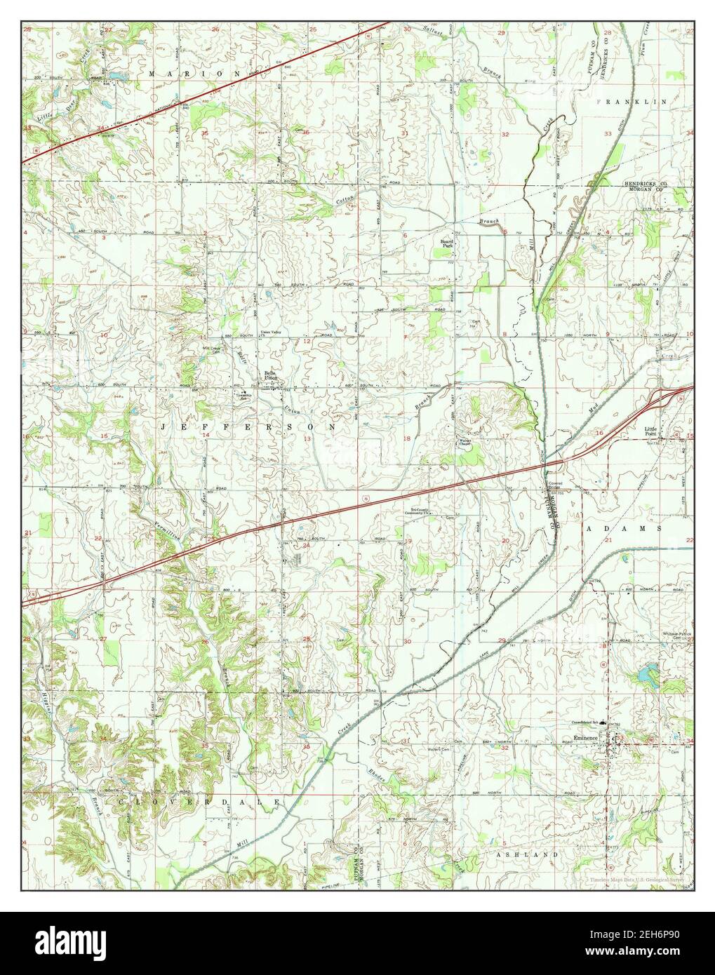 Eminence, Indiana, map 1970, 1:24000, United States of America by ...