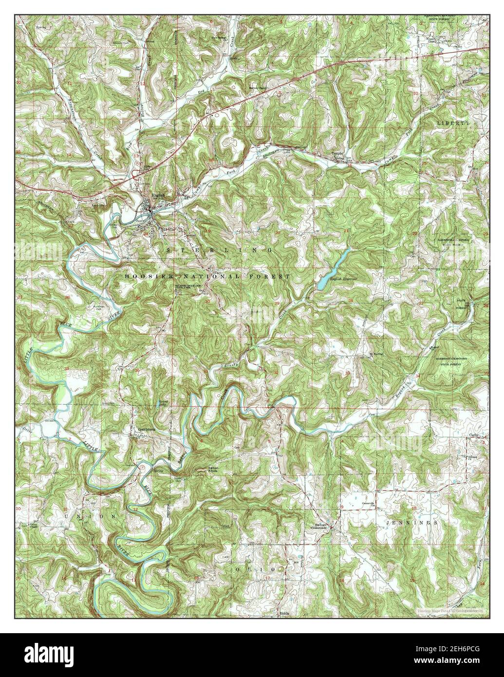 English, Indiana, map 1966, 1:24000, United States of America by ...