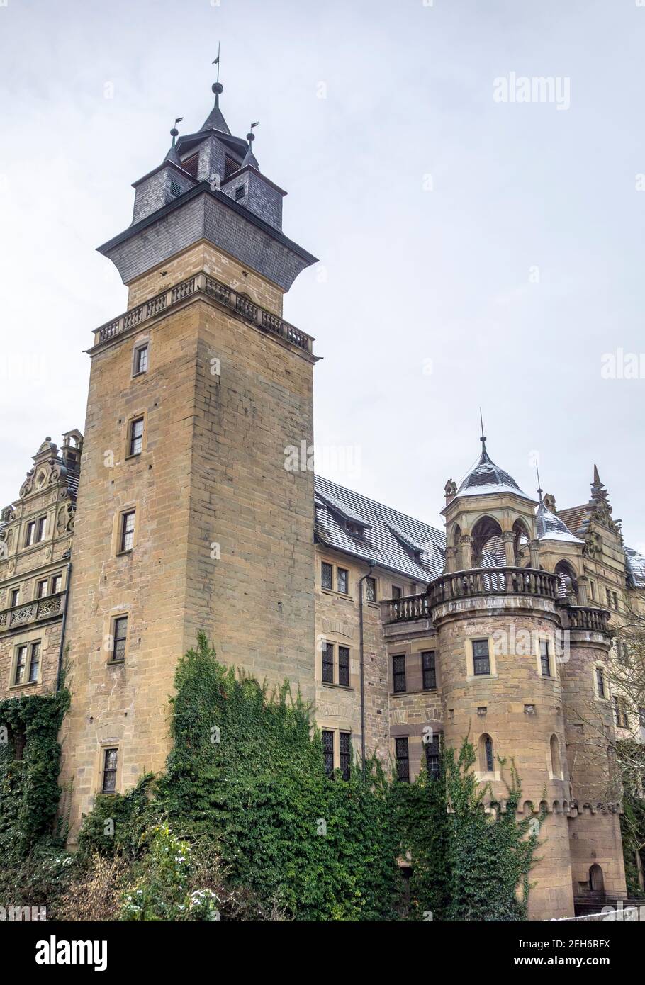 Scenery around Neuenstein Castle in Hohenlohe at winter time Stock ...