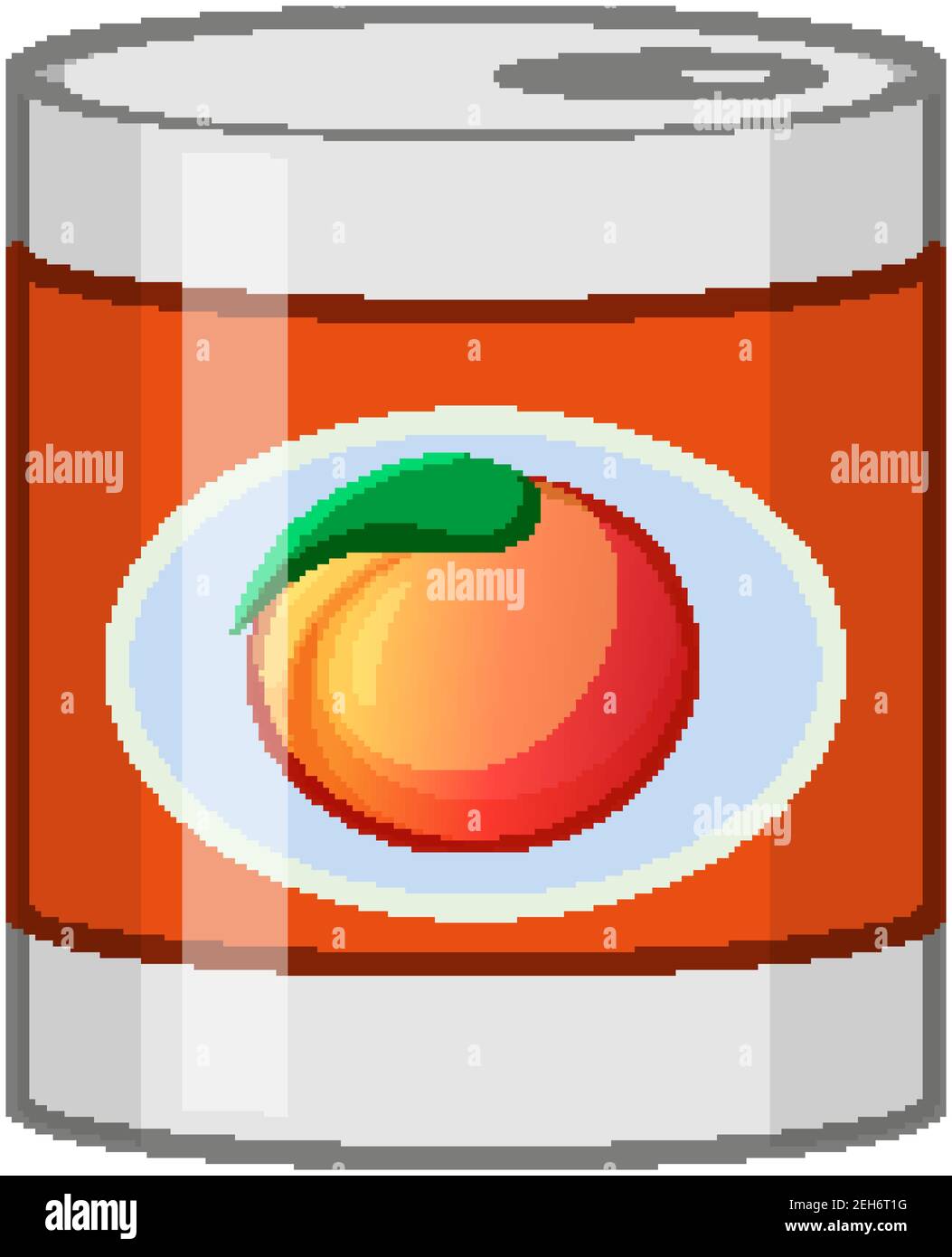 Peach in a tin can illustration Stock Vector Image & Art - Alamy