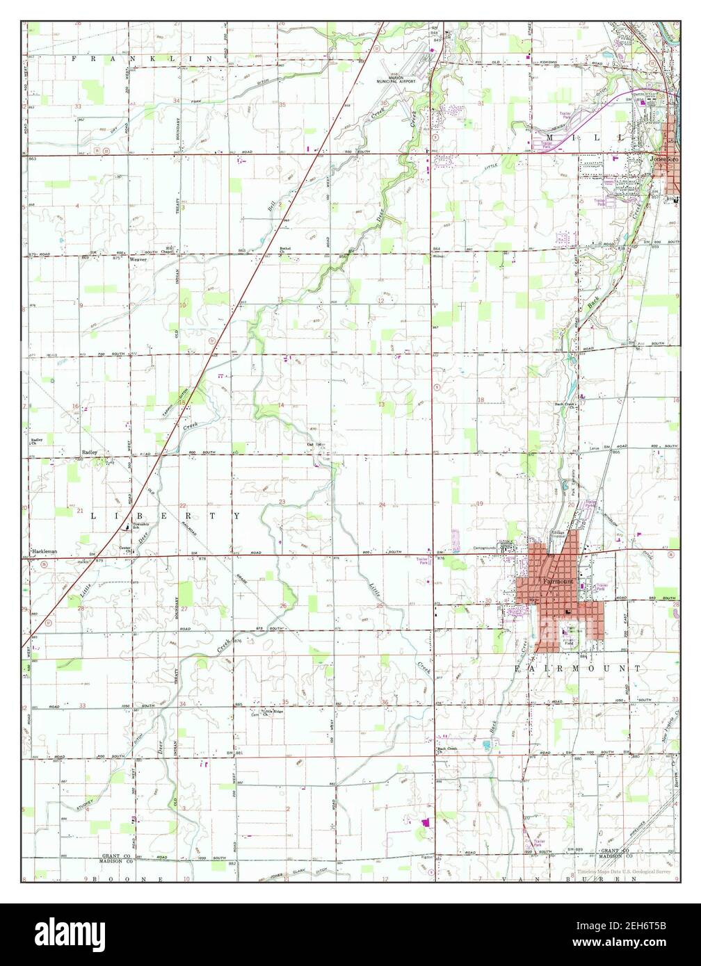 Fairmount, Indiana, map 1960, 1:24000, United States of America by ...