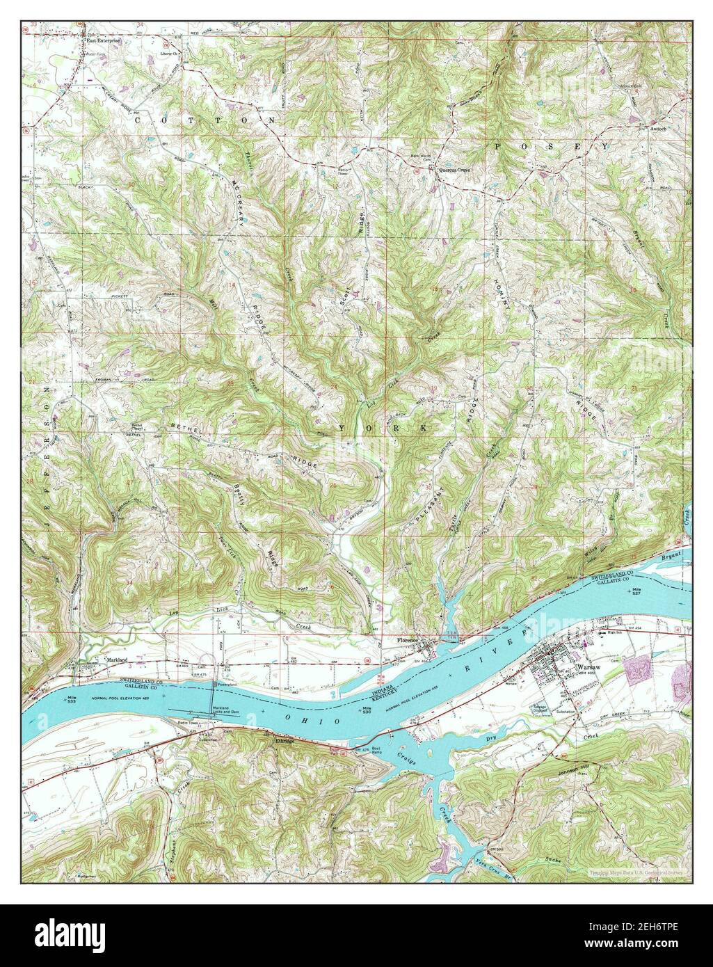 Florence, Indiana, map 1966, 1:24000, United States of America by ...