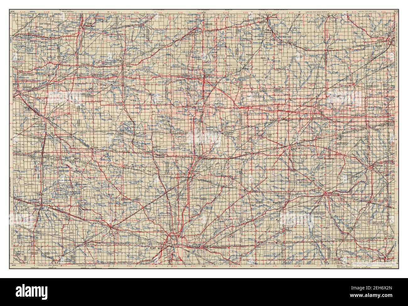 Map of fort wayne hi-res stock photography and images - Alamy