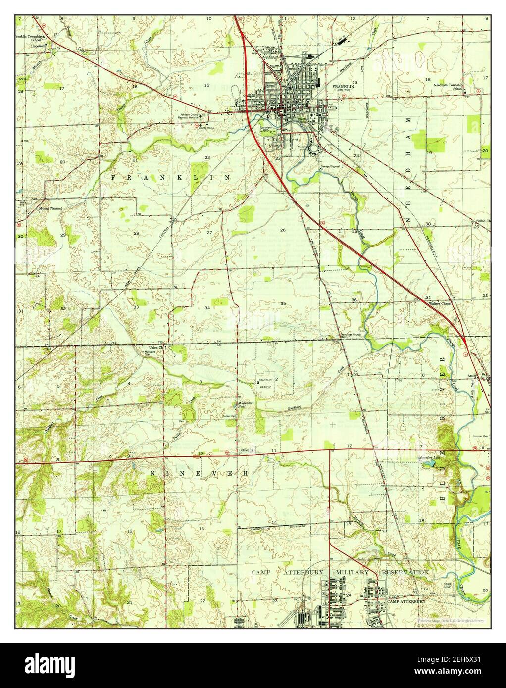 Franklin, Indiana, map 1948, 1:24000, United States of America by ...