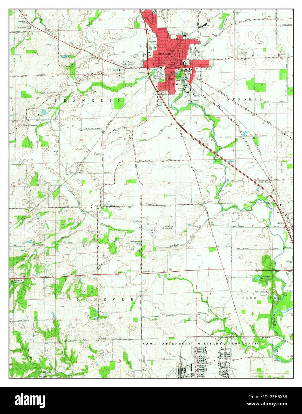 Franklin, Indiana, map 1961, 1:24000, United States of America by ...