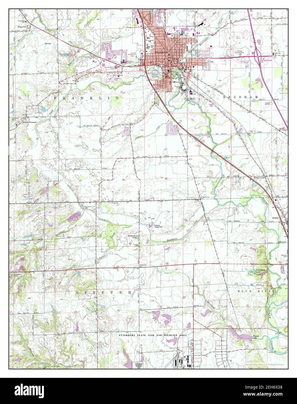 Franklin, Indiana, map 1961, 1:24000, United States of America by ...