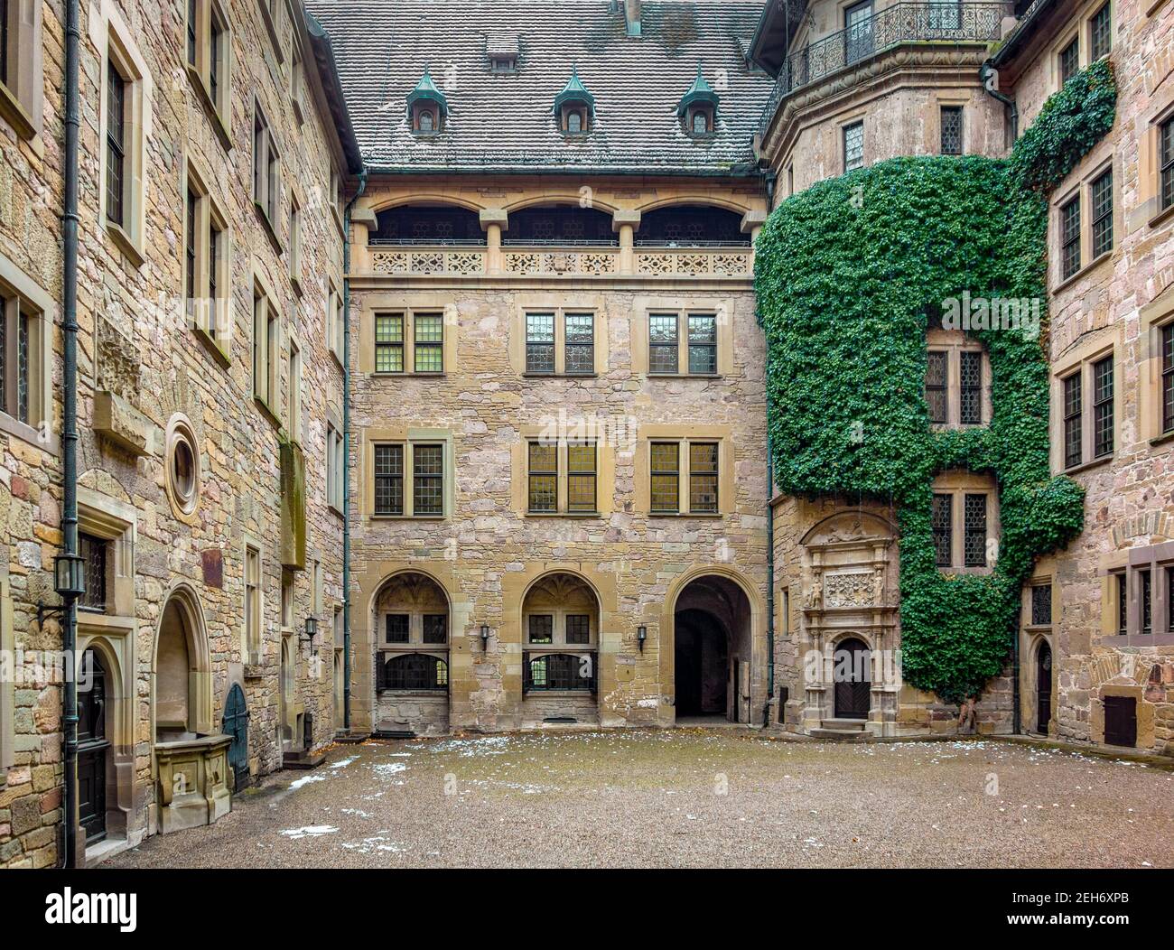 Scenery around Neuenstein Castle in Hohenlohe at winter time Stock ...