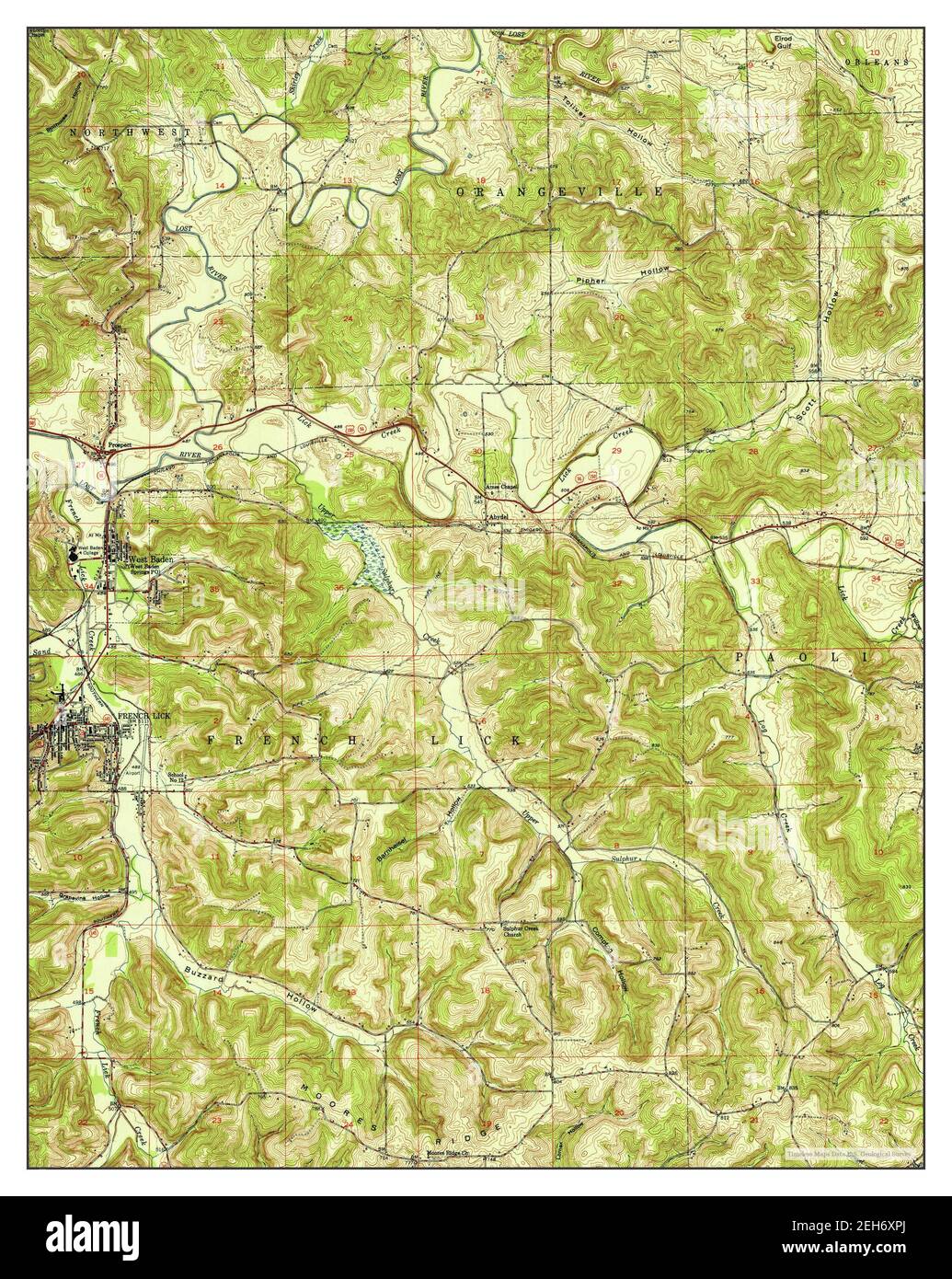 French Lick, Indiana, map 1951, 1:24000, United States of America by ...