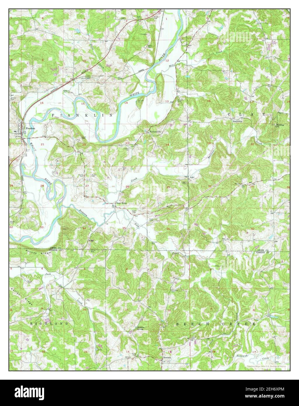 Freedom, Indiana, map 1956, 1:24000, United States of America by ...