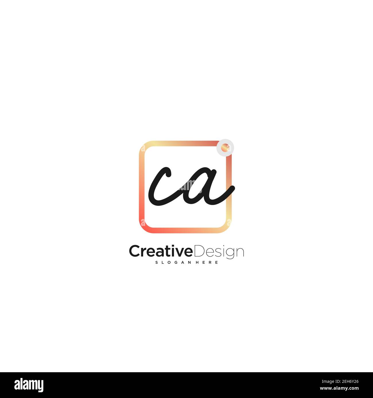 CA Initial Letter handwriting logo hand drawn colorful box vector, logo ...