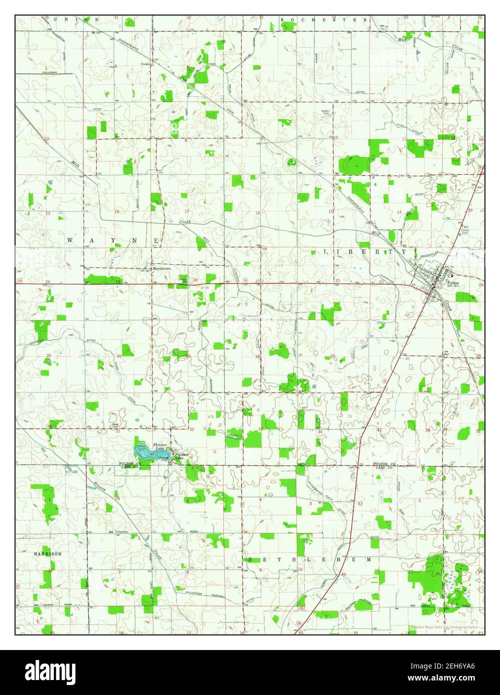 Fulton, Indiana, map 1960, 1:24000, United States of America by ...