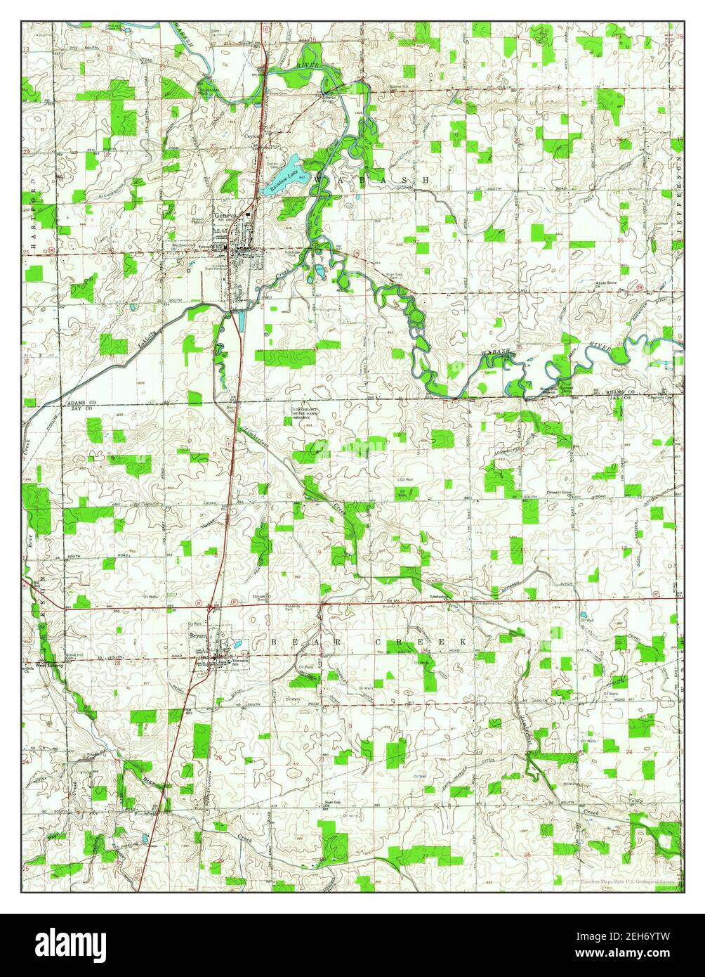 Geneva, Indiana, map 1962, 1:24000, United States of America by ...