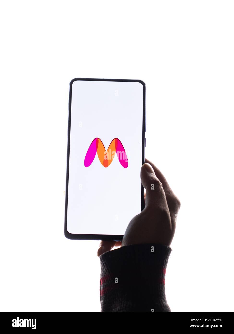 Assam, india - February 19, 2021 : Myntra logo on phone screen stock ...