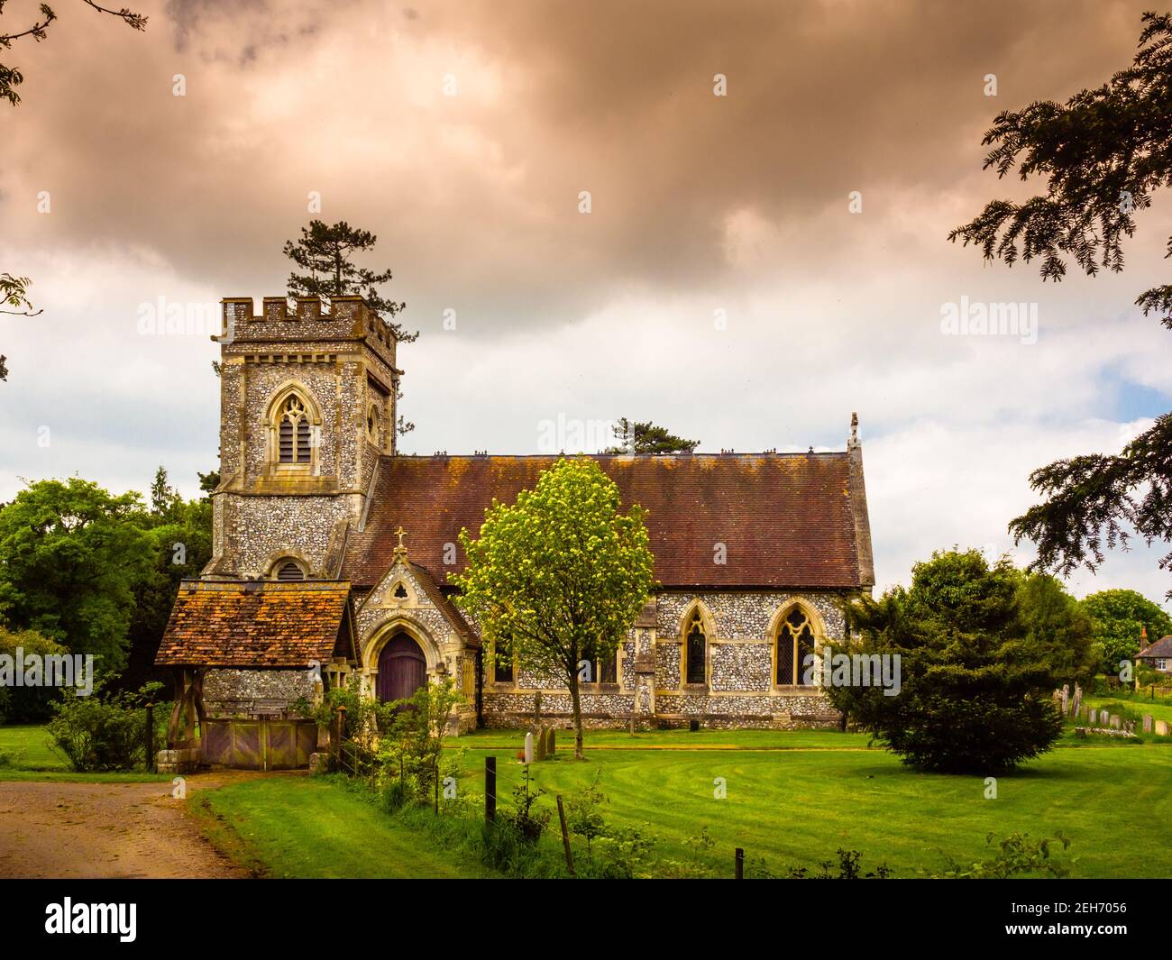 St Barnabas church, Faccombe near Hungerford was built in 1866 in the ...