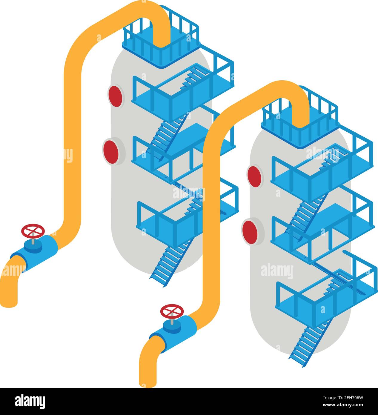 Refinery plant tanks icon. Isometric of refinery plant tanks vector ...