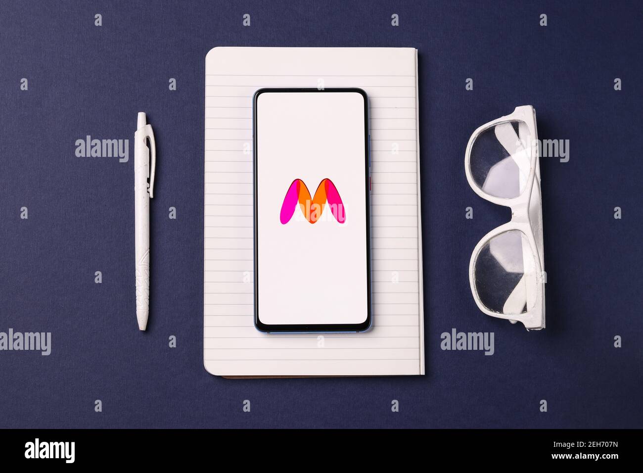 Assam, india - February 19, 2021 : Myntra logo on phone screen stock ...