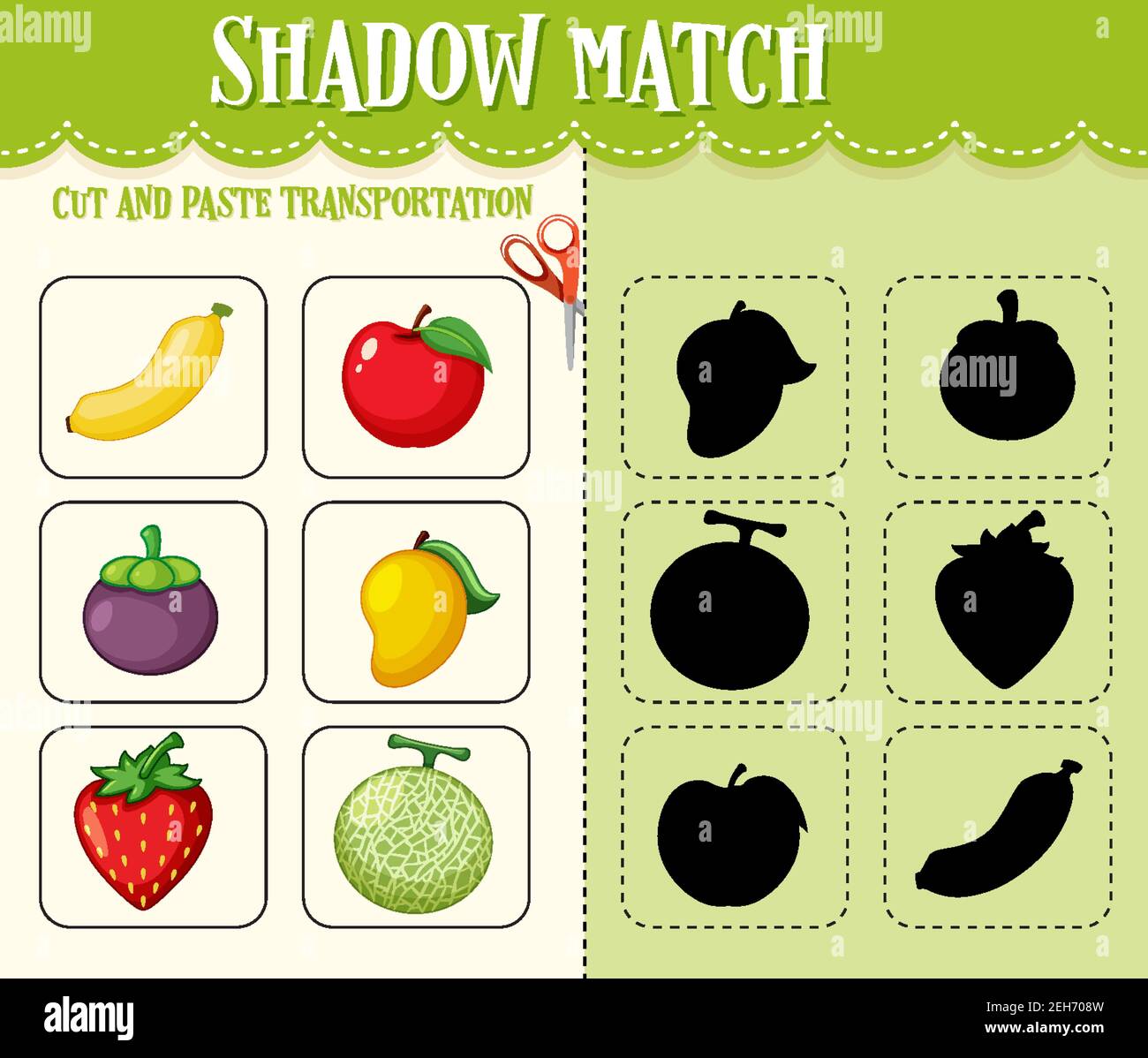 Shadow match game for kids illustration Stock Vector Image & Art - Alamy