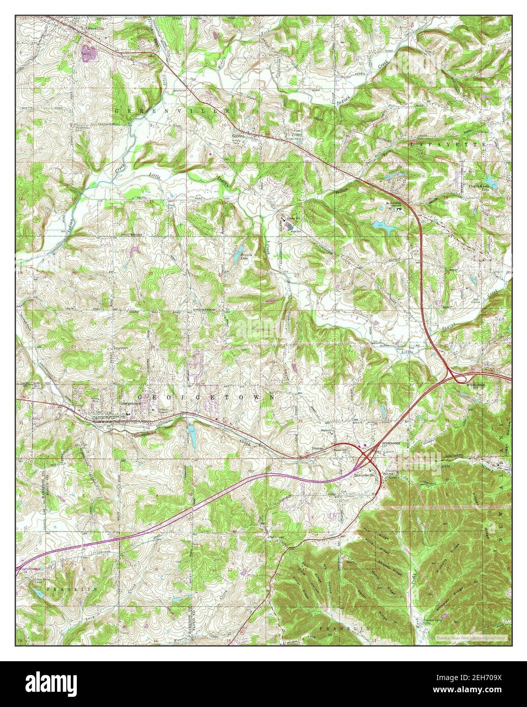 Georgetown, Indiana, map 1966, 1:24000, United States of America by ...