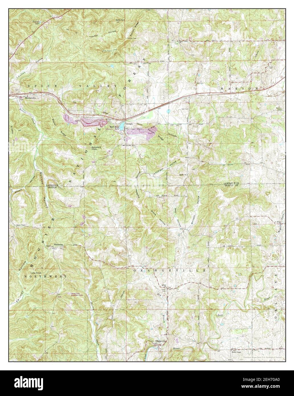Georgia, Indiana, map 1965, 1:24000, United States of America by ...