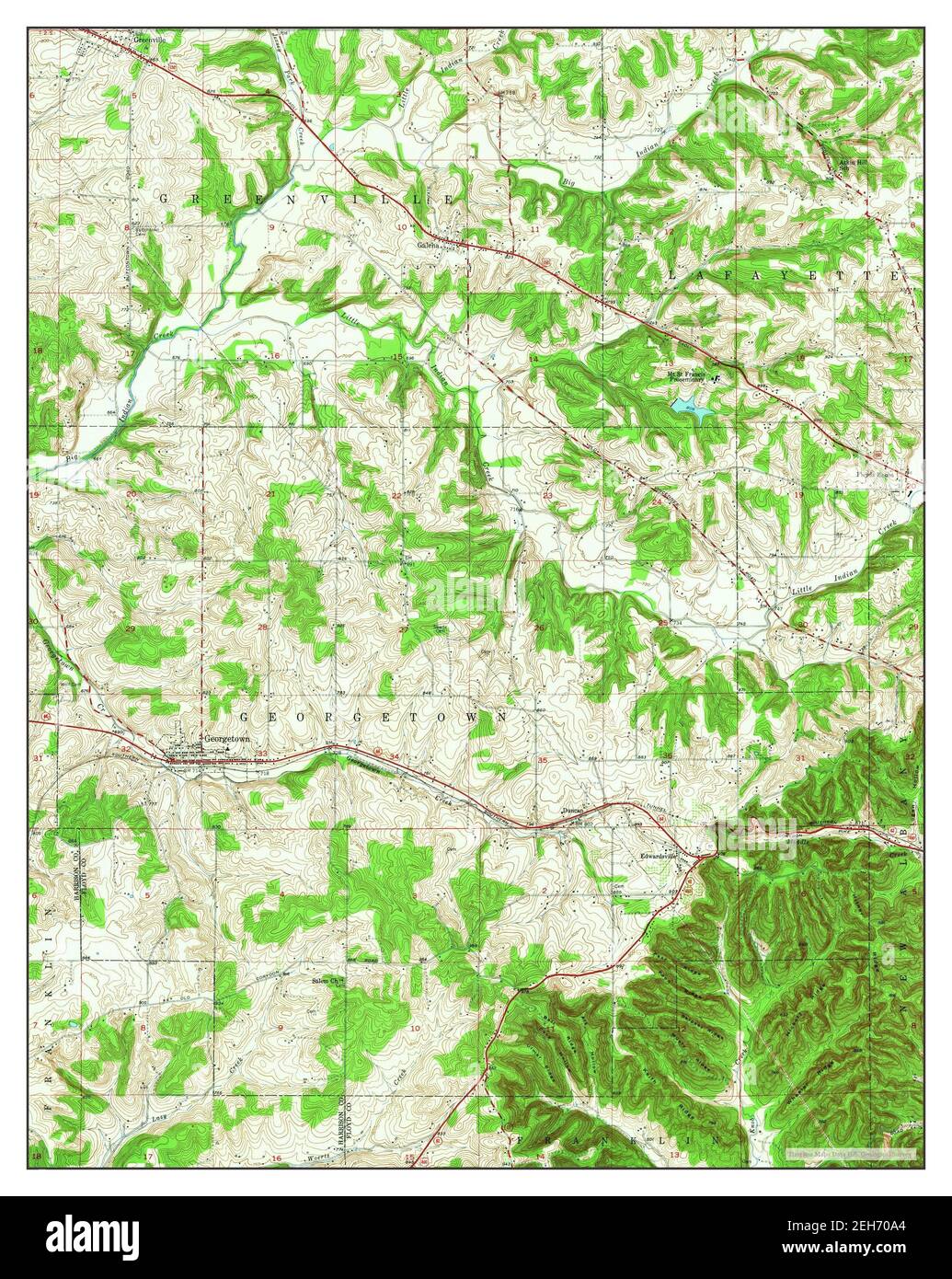 Georgetown, Indiana, map 1949, 1:24000, United States of America by ...