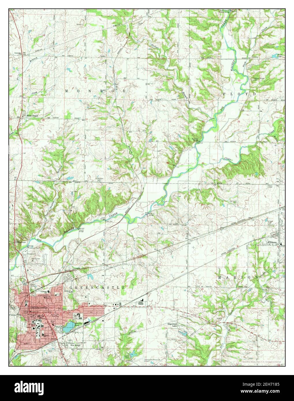 Map of greencastle Cut Out Stock Images & Pictures - Alamy