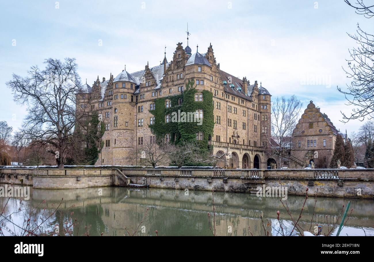 Scenery around Neuenstein Castle in Hohenlohe at winter time Stock ...