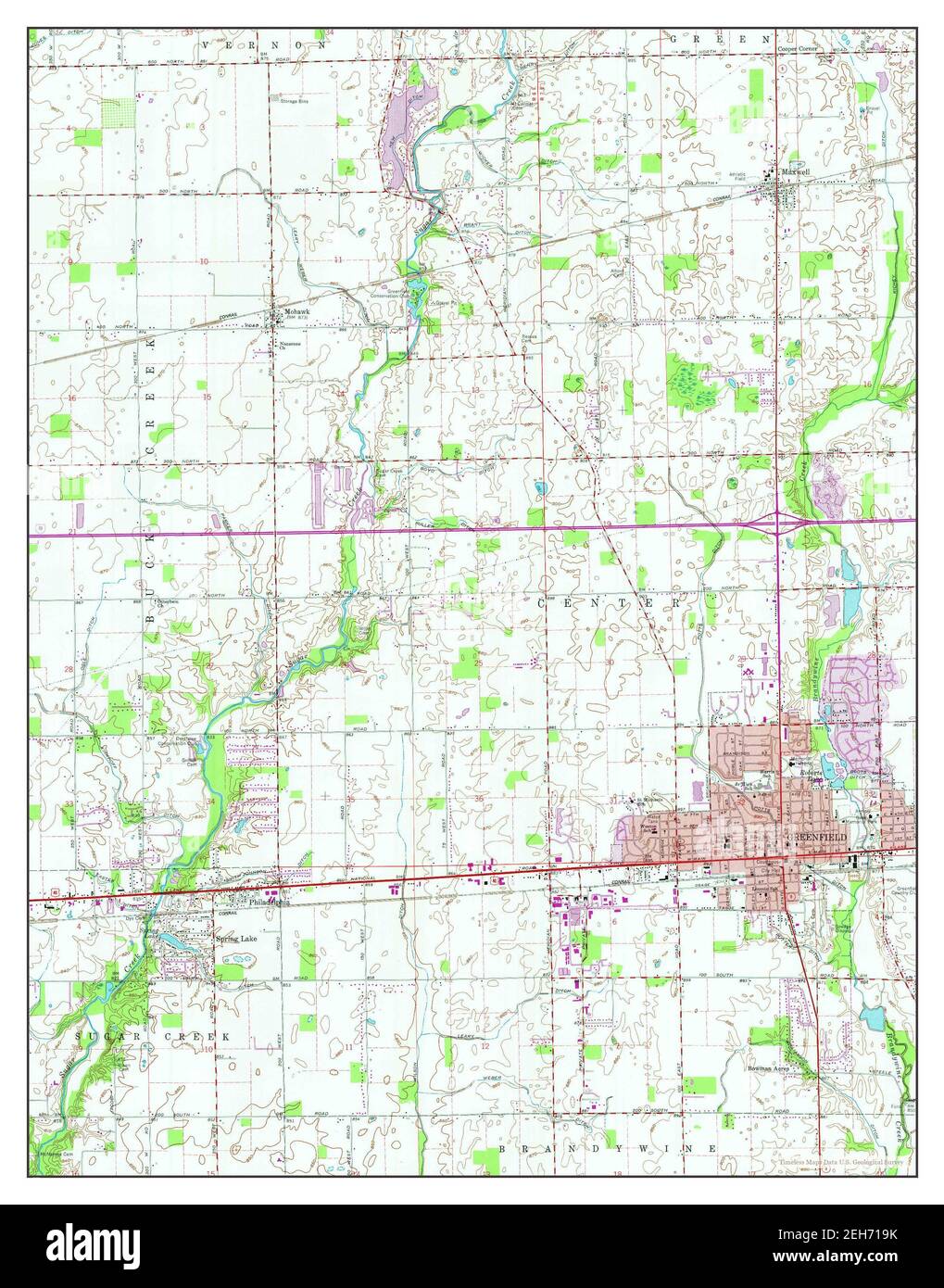 Greenfield, Indiana, map 1962, 1:24000, United States of America by ...
