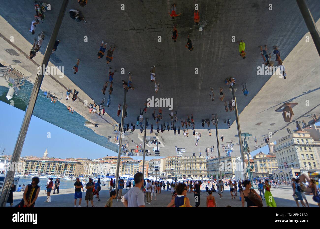 Reflections in Norman Foster Canopy on Quai des Belges, Vieux Port ...