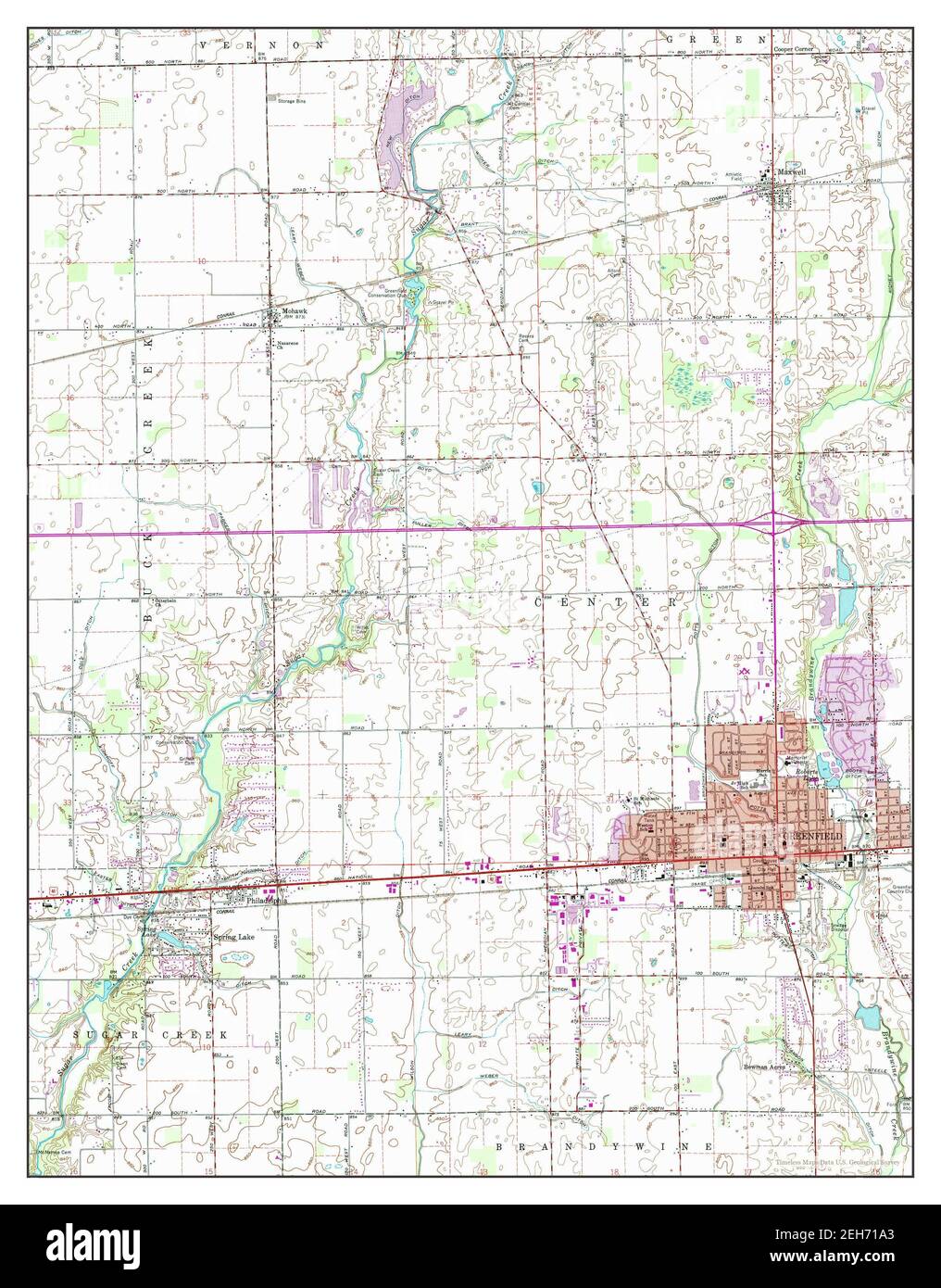Greenfield, Indiana, map 1962, 1:24000, United States of America by ...