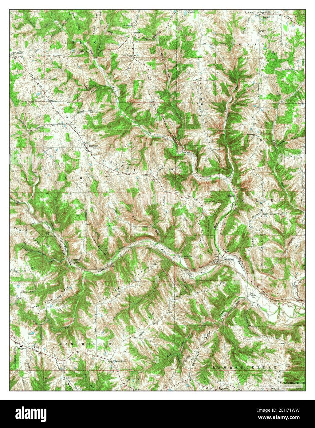 Guilford, Indiana, map 1966, 1:24000, United States of America by ...