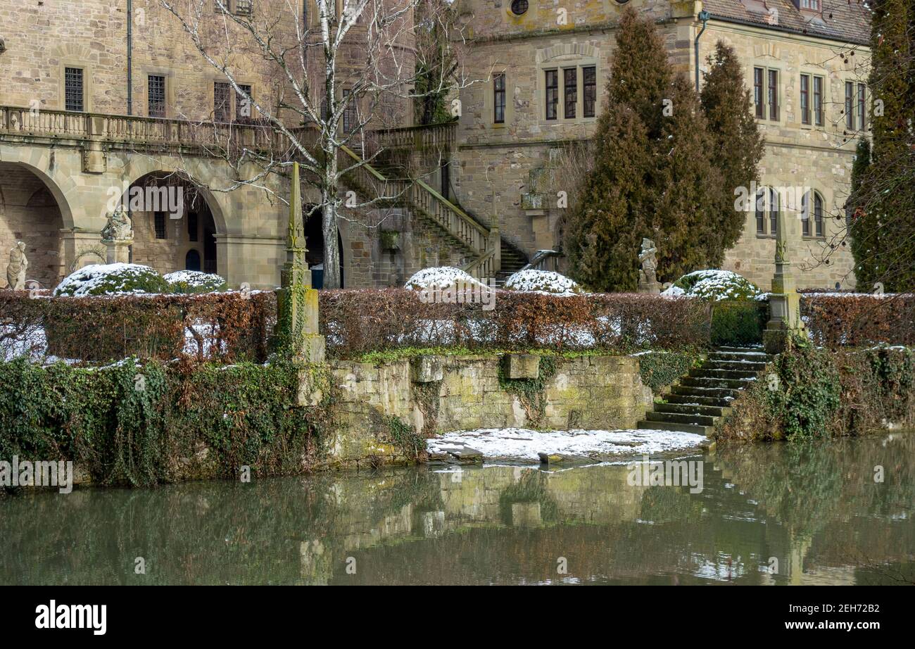 Scenery around Neuenstein Castle in Hohenlohe at winter time Stock ...